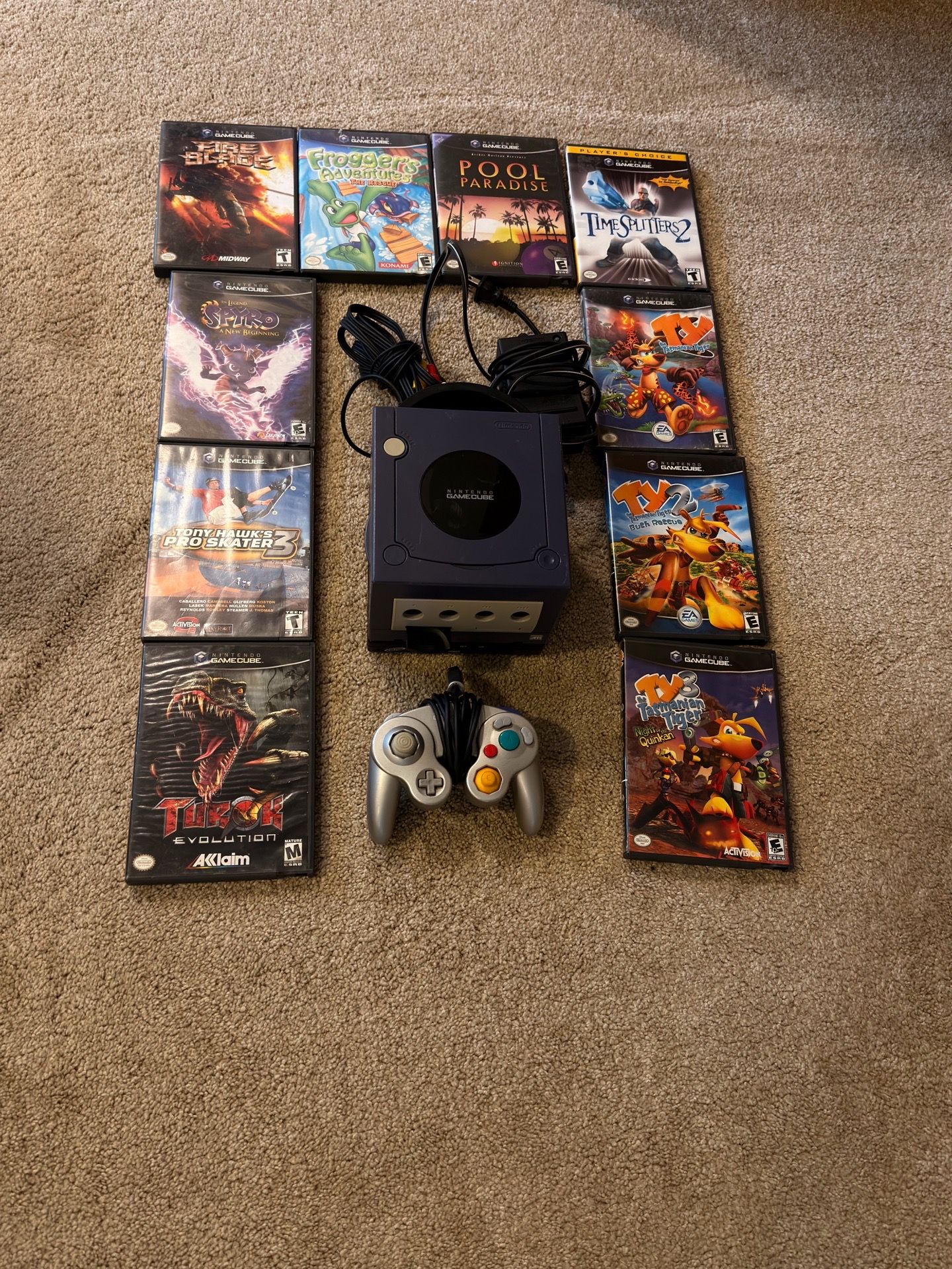 Nintendo GameCube Indigo Console Bundle With Controller Memory Card 10 ...