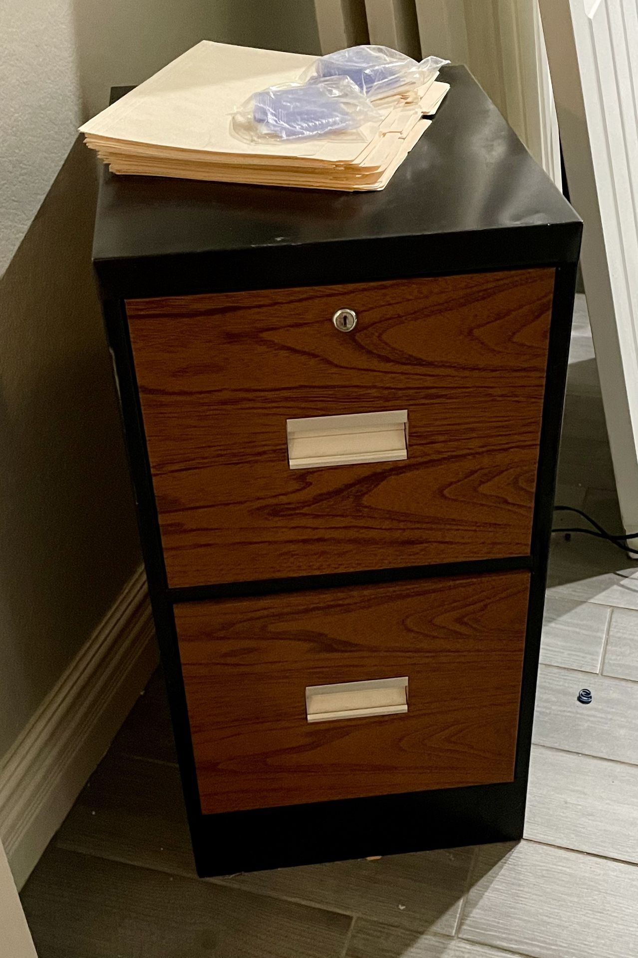 Metal 2 Door File Cabinet With Plenty Of Blank Empty Files for Sale in ...