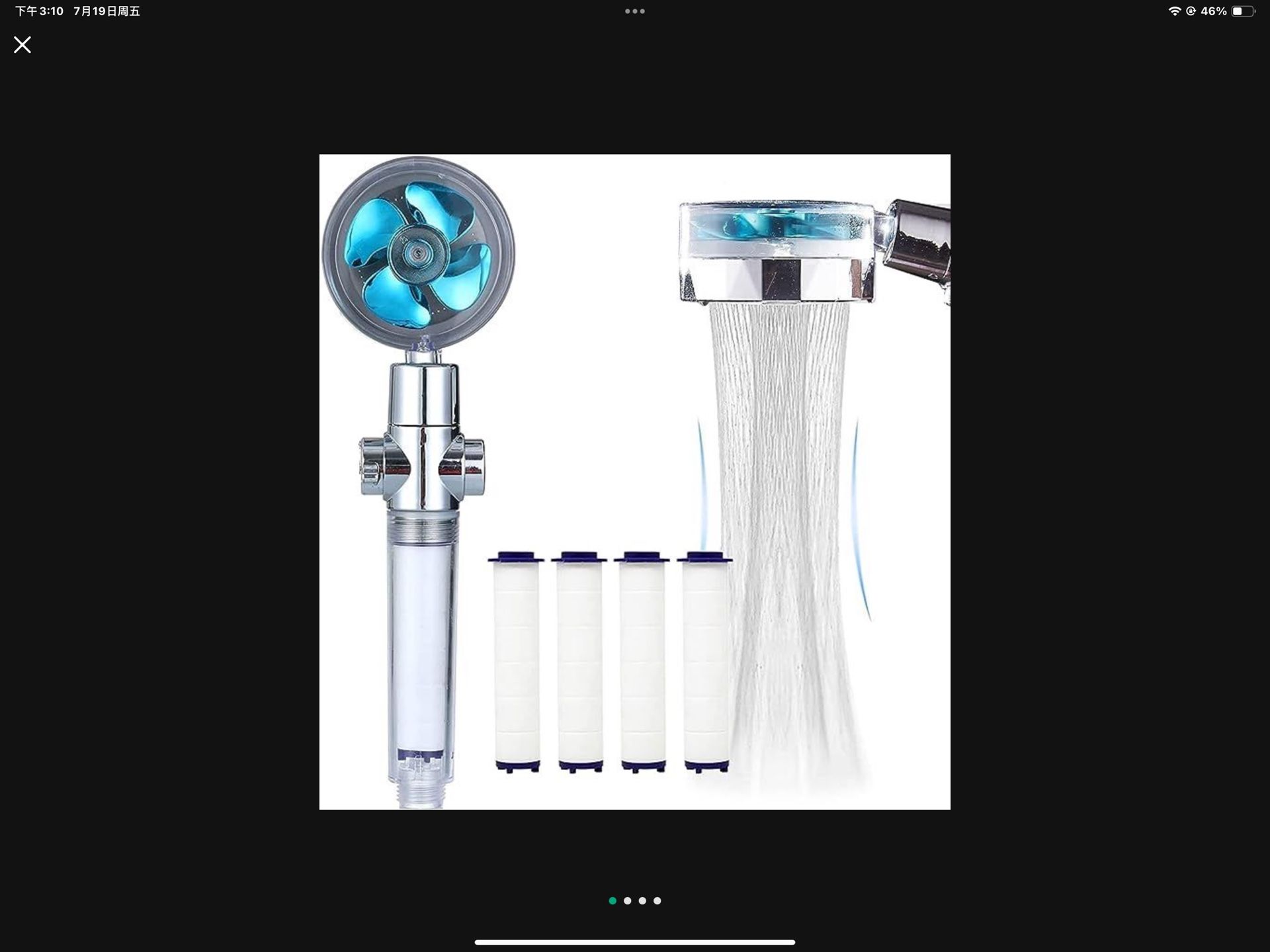 High Pressure Handheld Showerhead with filters Vortex hydro jet Turbo ...