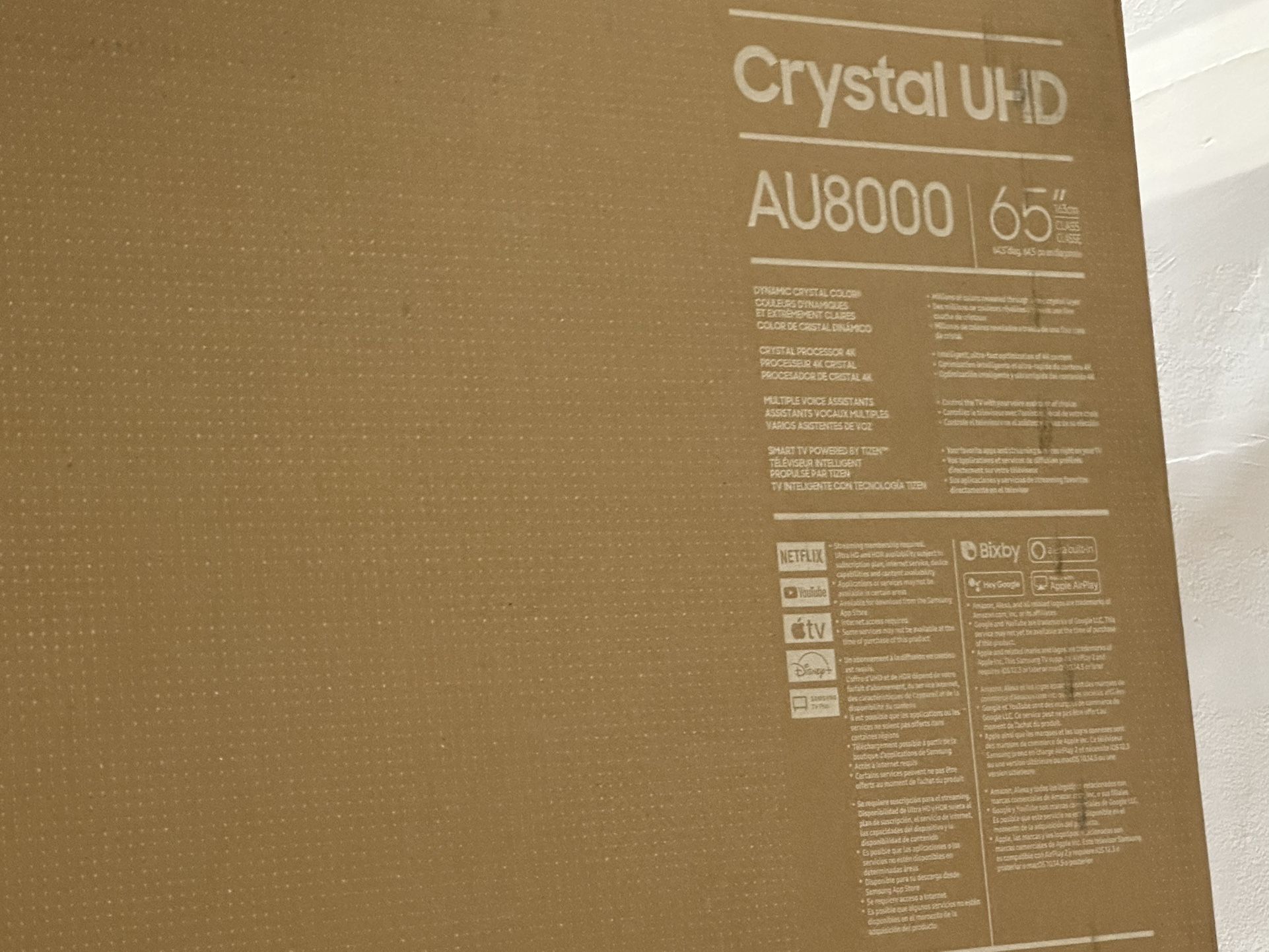 SAMSUNG 65-Inch Class Crystal 4K UHD AU8000 Series HDR, 3 HDMI Ports ...