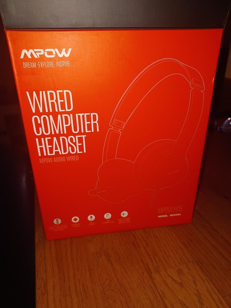 NEW MPOW Wired computer headset with microphone for Sale in Montclair ...