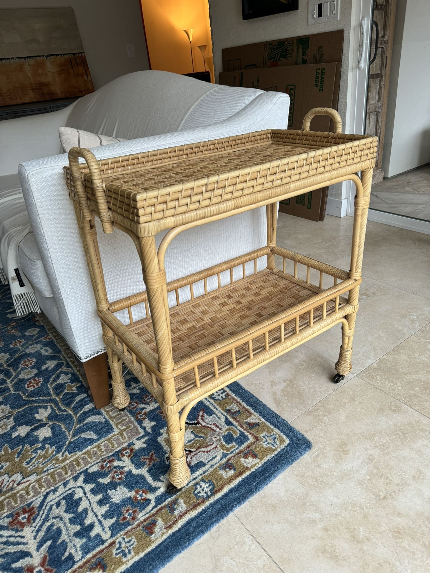 Rattan side table / bar cart / book cart for Sale in Scottsdale, AZ ...