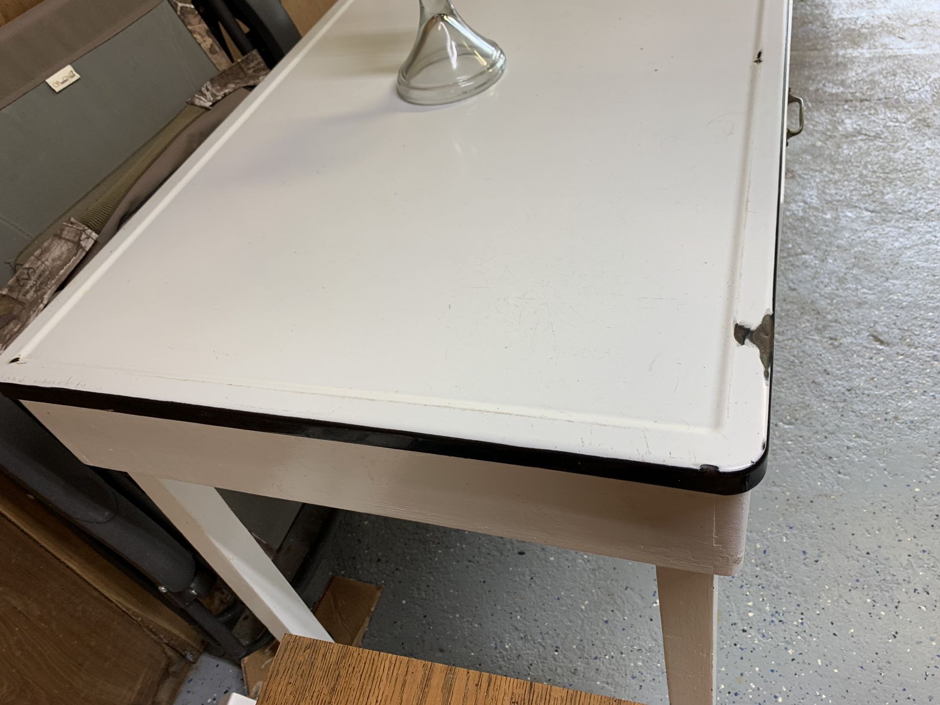 Vintage Hoosier table with original wheels drawer great condition ...