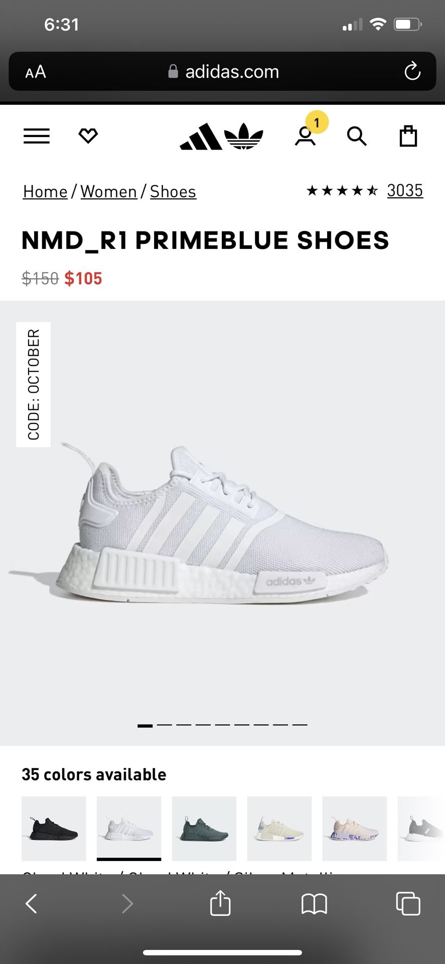 Adidas NMD R1 Prime-blue White /white 8 1/2 (NEW) for Sale in Phillips ...