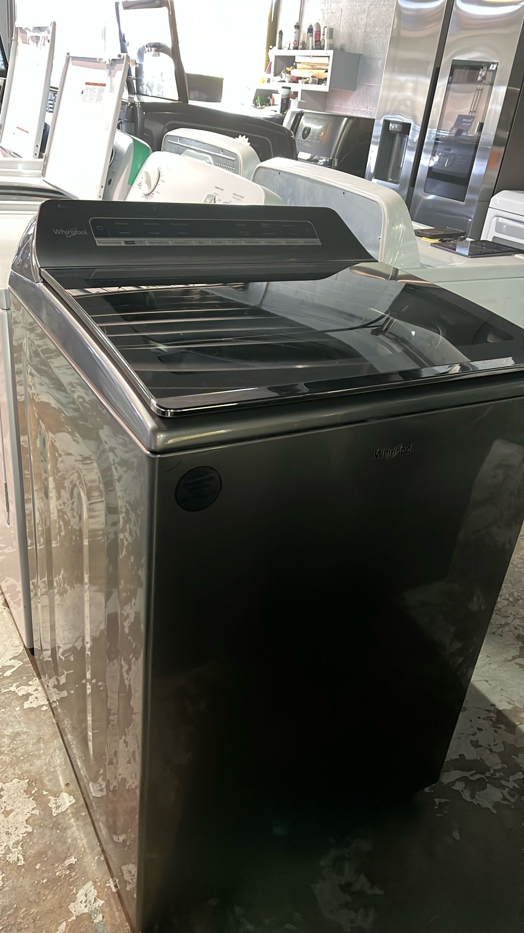 Whirlpool 5.2 - 5.3 Cu. Ft. Volcano Black Removable Agitator Top Load ...