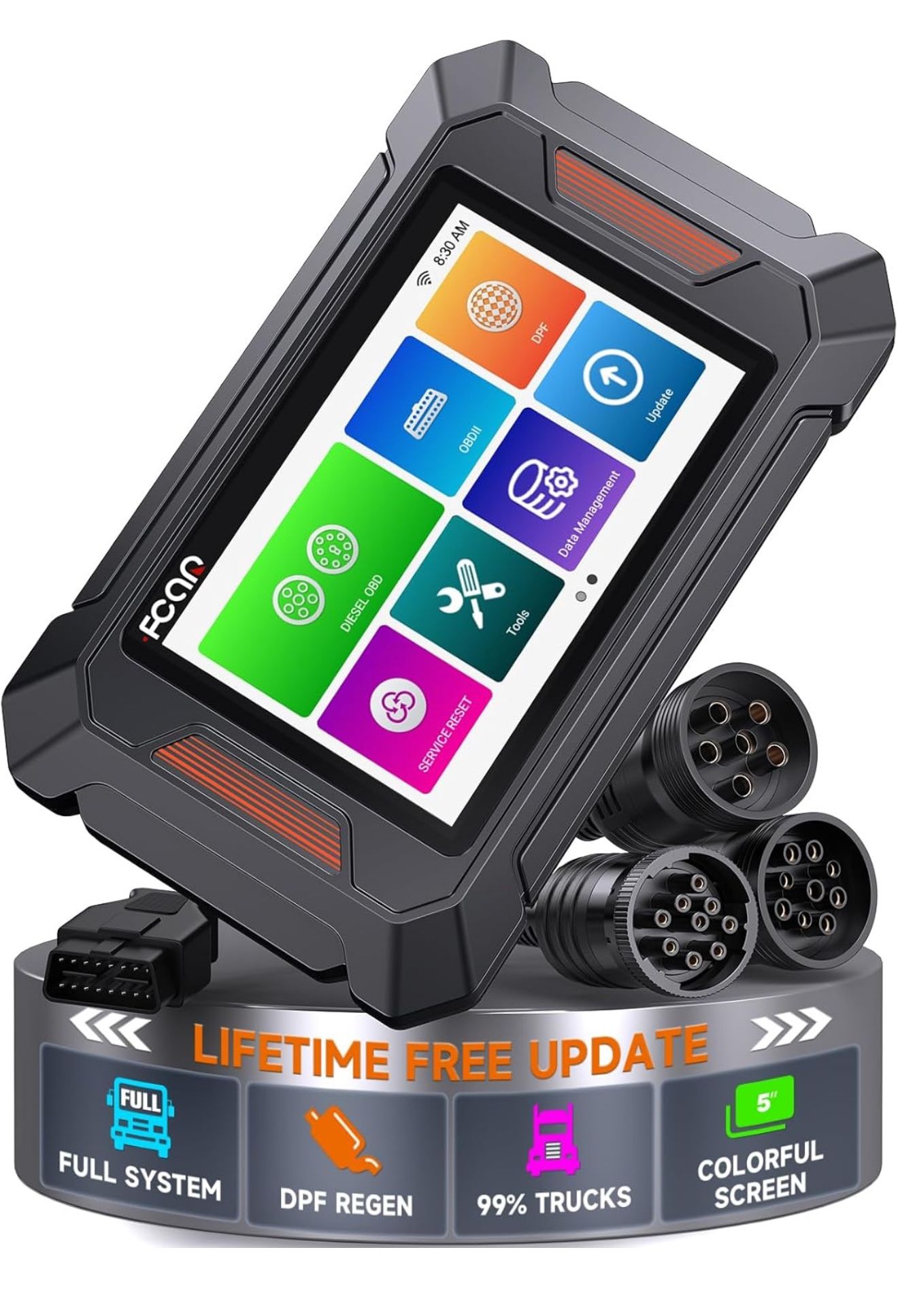 F802 Heavy Duty Truck Scanner with DPF Regen, 2025 Full System HDOBD ...