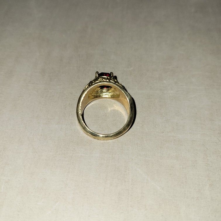 Custom Imitation Plated Ring With Red Imitation Stone for Sale in ...