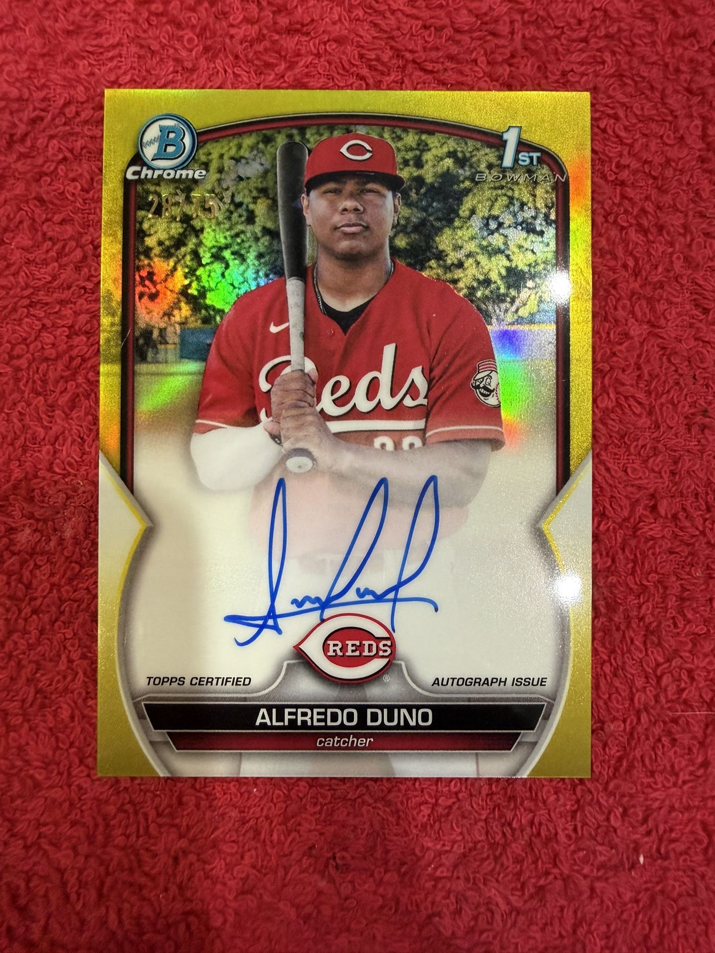 Alfredo Duno 2023 Bowman Chrome Gold Lava Refractor Auto /75 – 1st ...