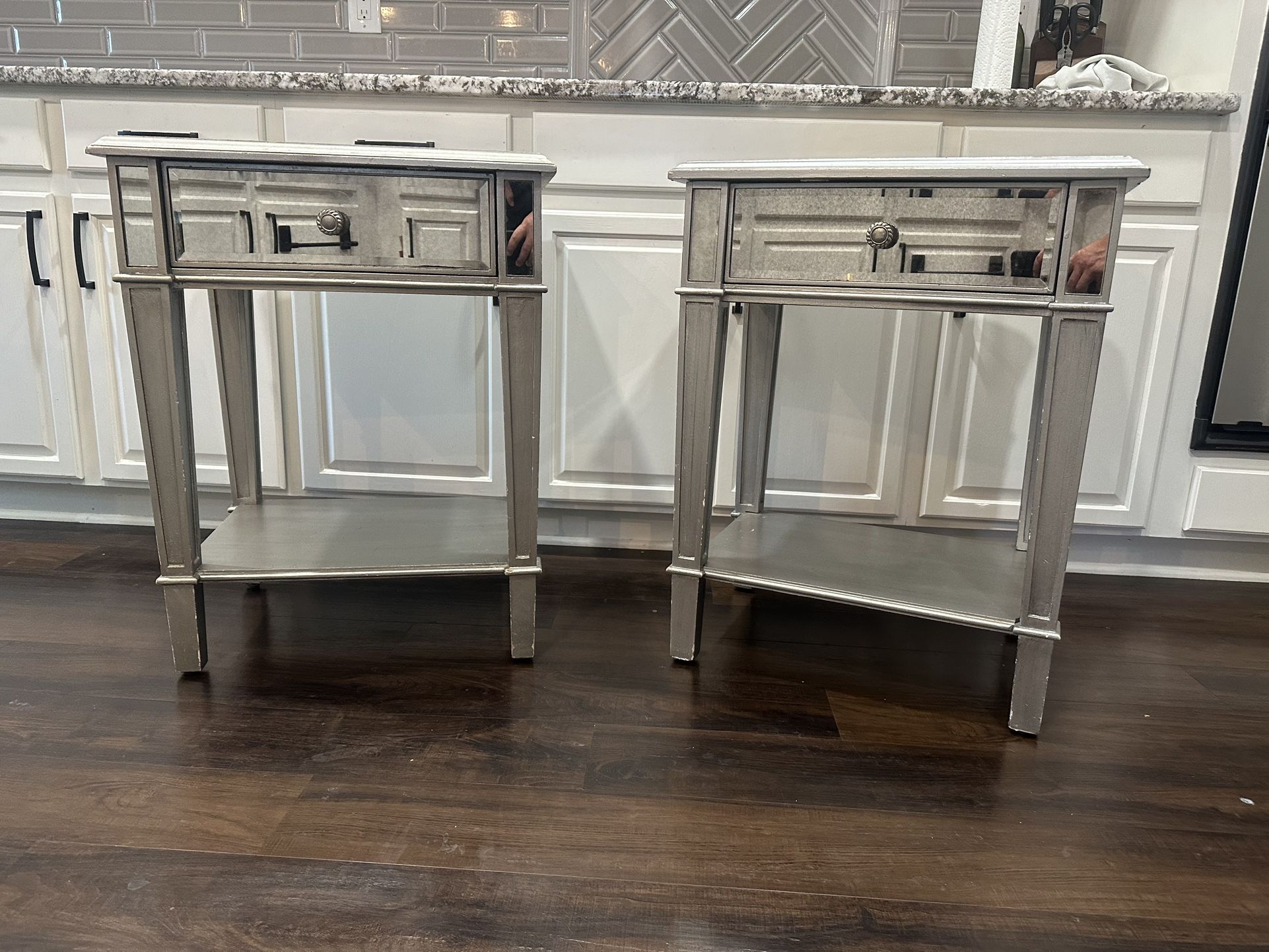 2 Silver Night Stands for Sale in San Antonio, TX - OfferUp