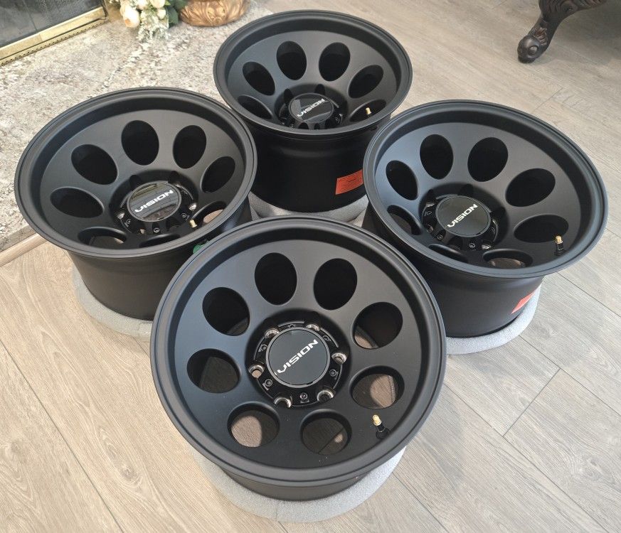Brand New 15x10 Vision Wheels Rims 6x5.5 Nissan Toyota Chevy Datsun for ...