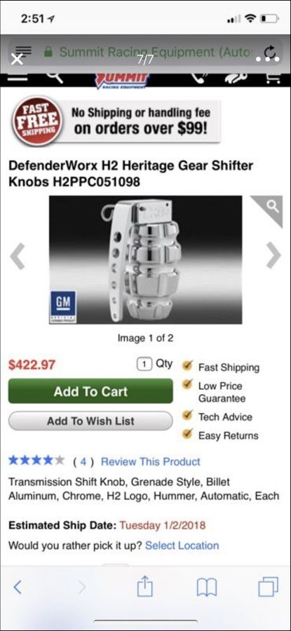 Hummer H2 Grenade Shifter