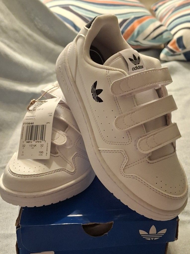 Adidas NY 90 CF C Size 1Y White Black Kids Sneakers FY9846 New In Box ...