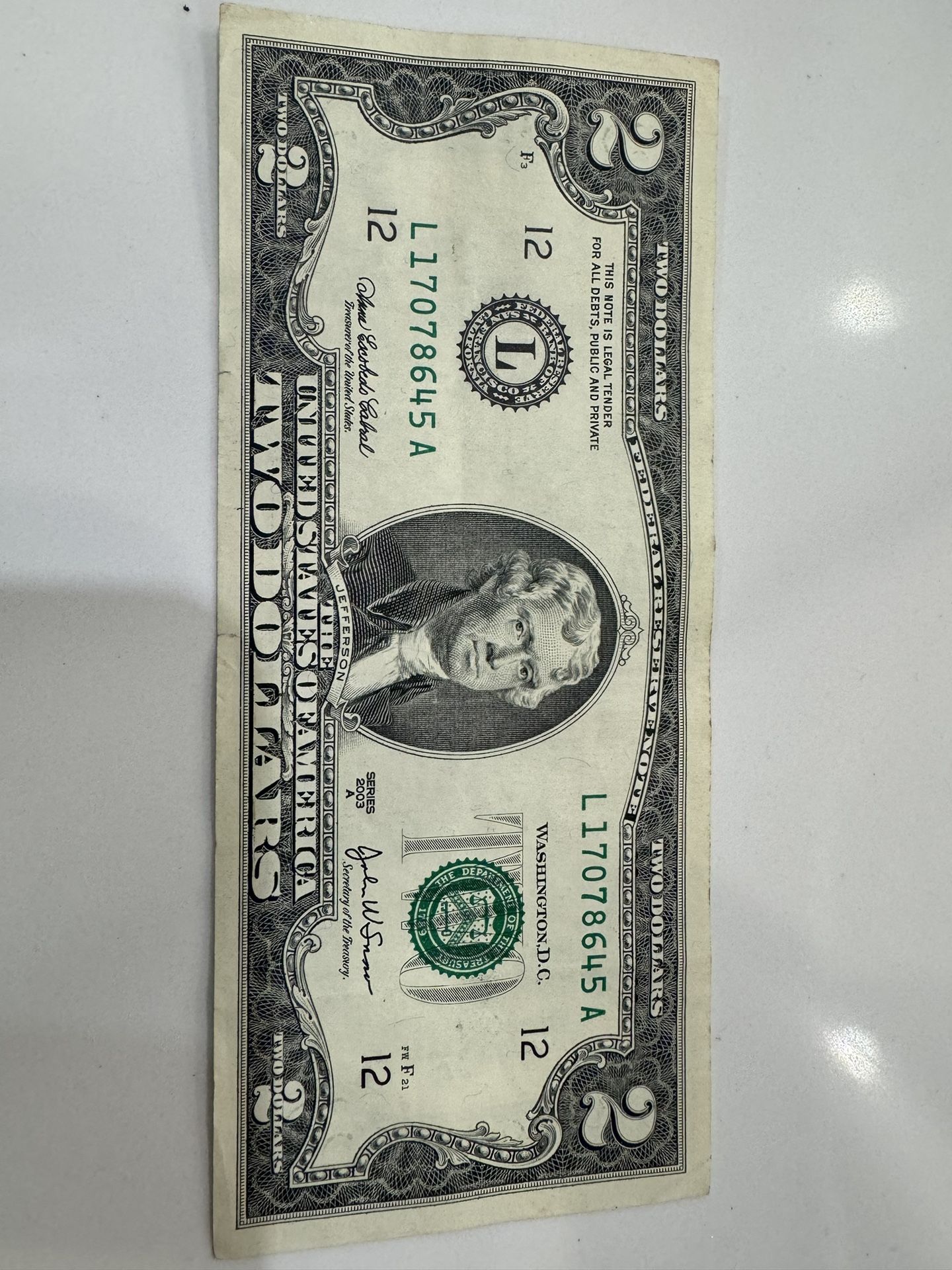 2003 Two Dollar Bill For Sale In Miami FL OfferUp 2003-two-dollar-bill-for-sale-in-miami-fl-offerup