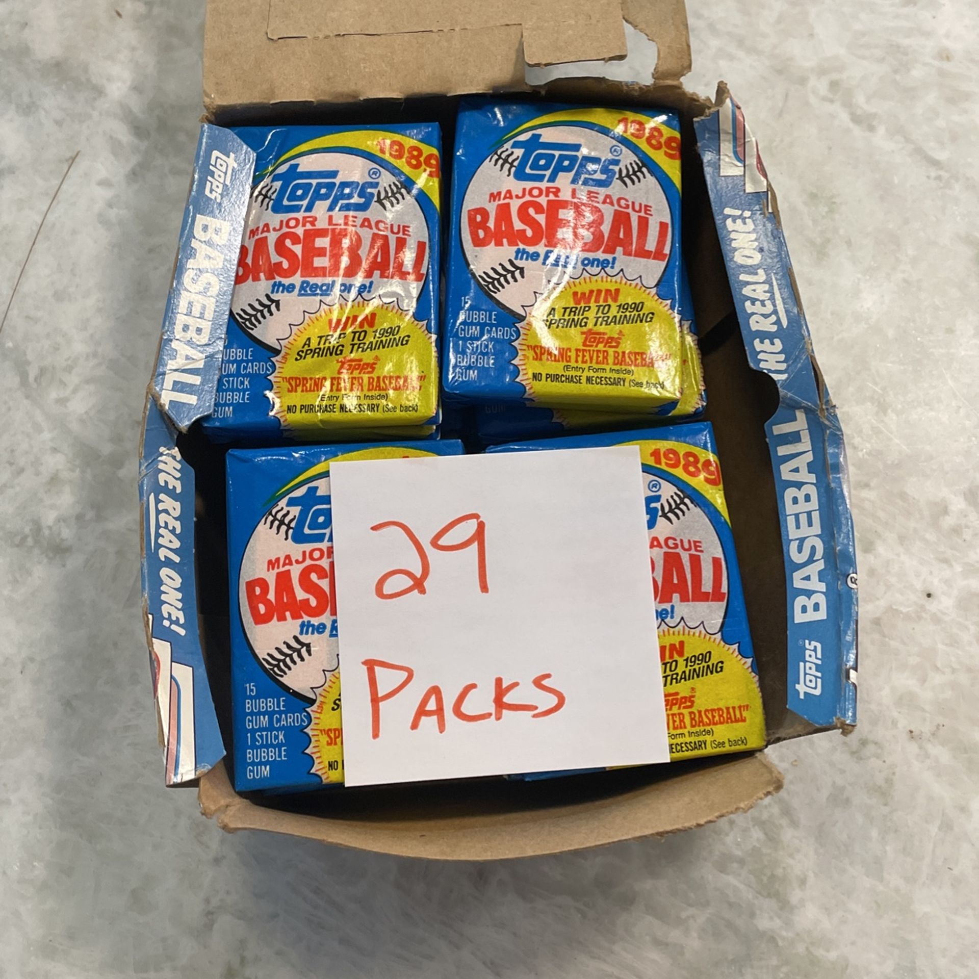 29 Unopened Packs Of Baseball Cards From 1989 For Sale In Orland Park