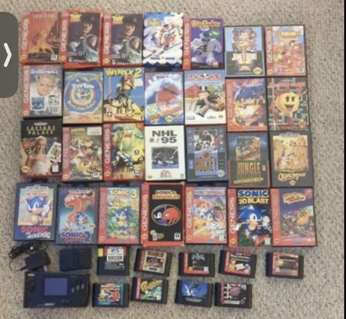 Sega Genesis Nomad Handheld System Mk-6100 - 37 Game Bundle - Tested ...