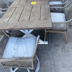 Hampton Bay Haymont 7 Piece Steel Wicker Outdoor Dining Patio Set with Beige Cushions for Sale in Glendale AZ OfferUp