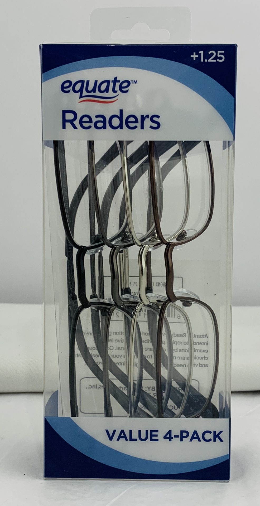 Equate - Readers +1.25 Reading Glasses, Value 4-Pack! New for Sale in ...