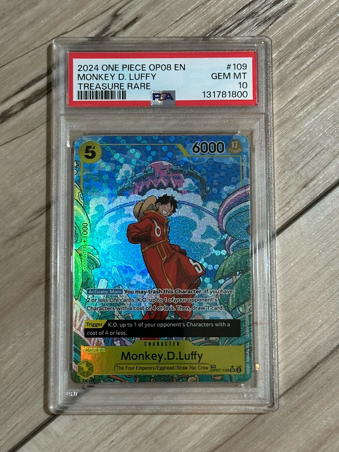 One Piece TCG / Cards - PSA 10 Monkey D Luffy Treasure Rare OP07-109 ...