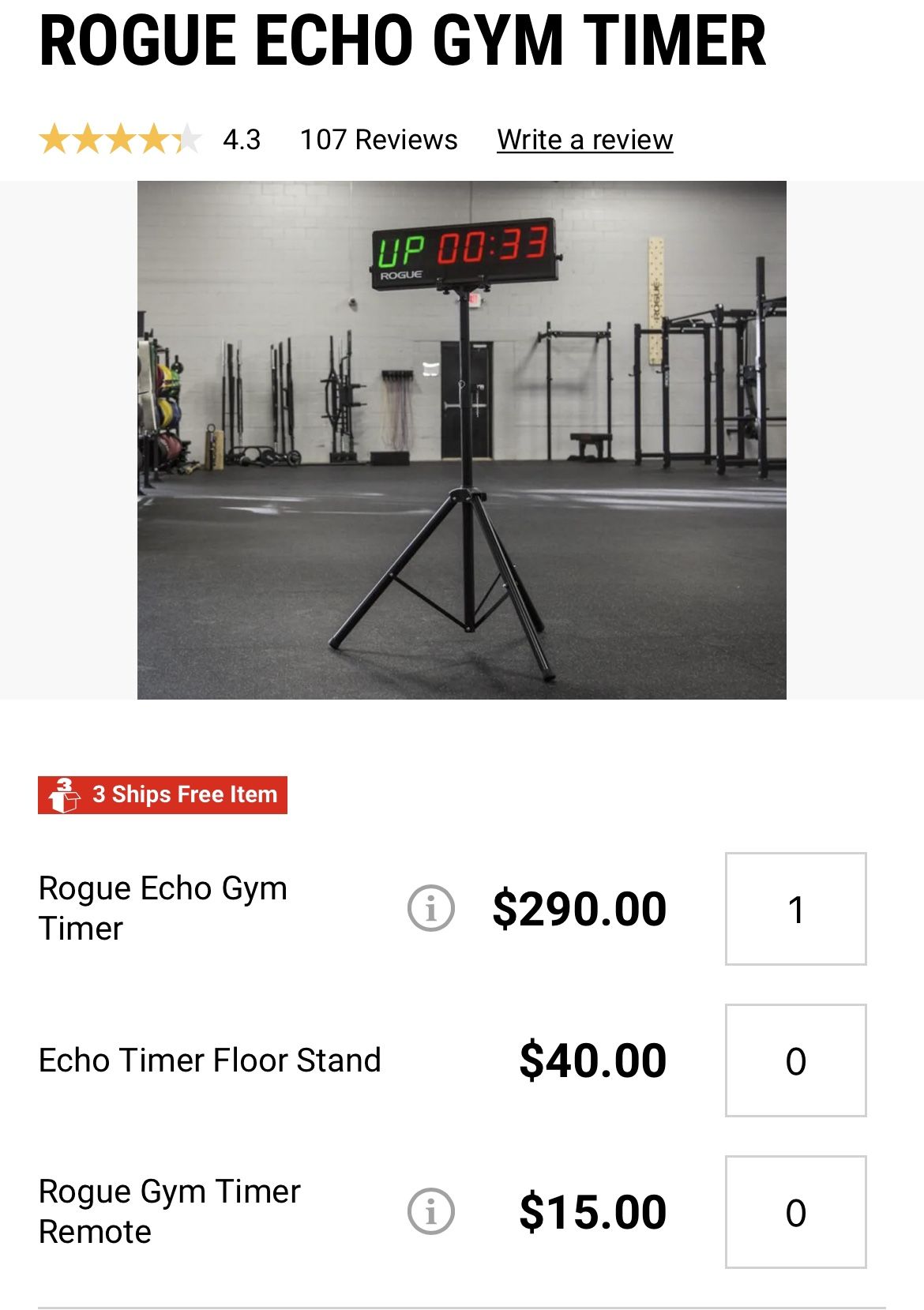 Rogue Echo Gym Timer for Sale in Everett, WA - OfferUp