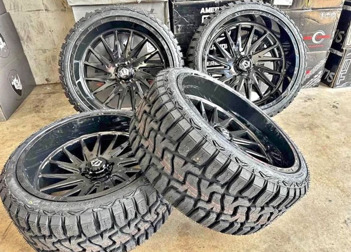 24x12 Wheels & Tires package (4) RAM SILVERADO SIERRA FORD-WE FINANCE for Sale in Stockton, CA ...