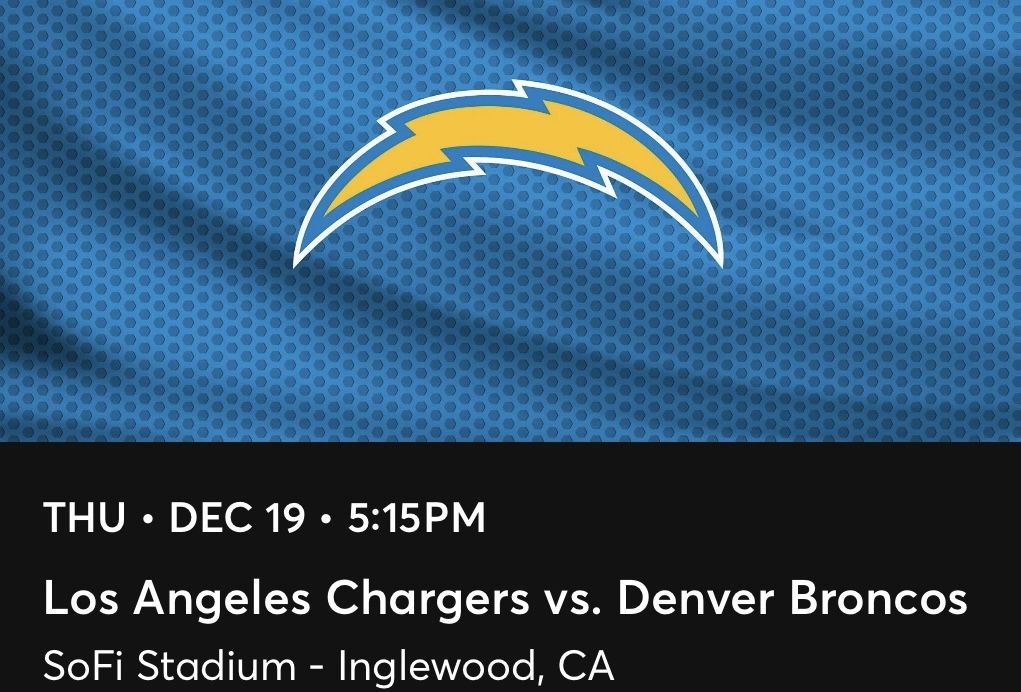CHARGER BRONCO TICKETS for Sale in Rancho Cucamonga, CA - OfferUp