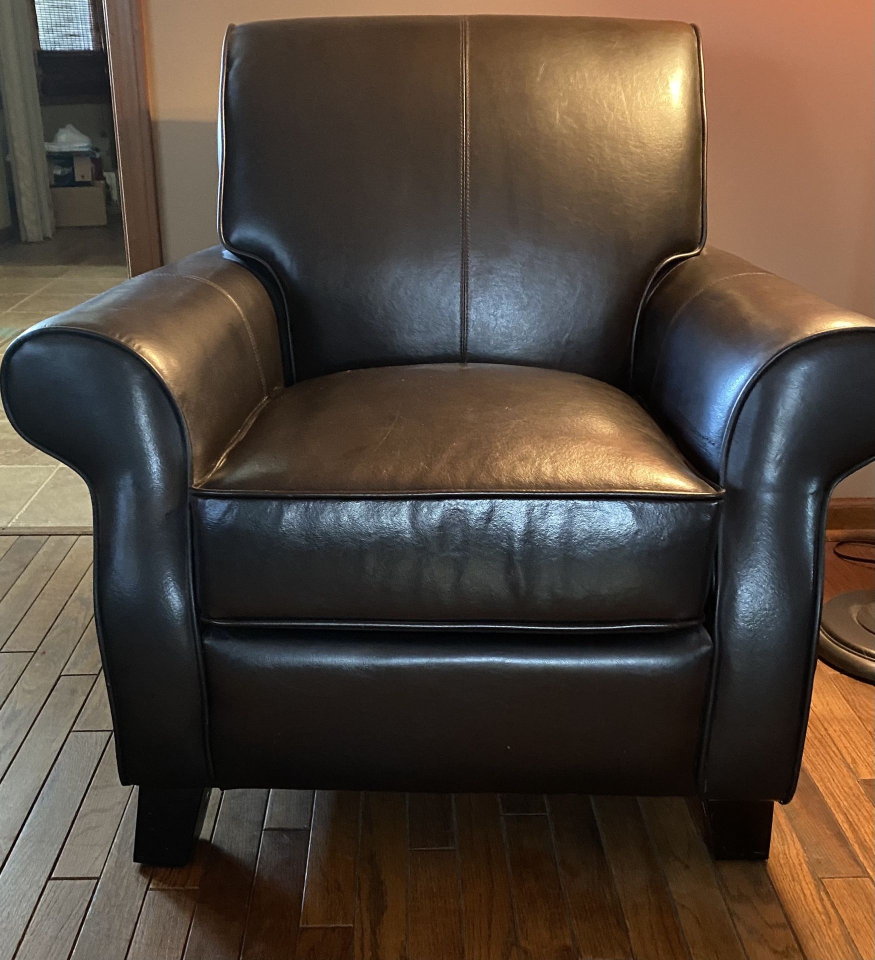 Brown Faux Leather Club Chair for Sale in Ontarioville, IL - OfferUp