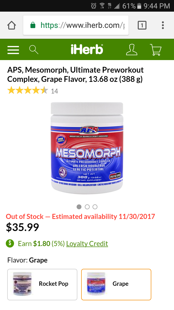 Mesomorph Pre Workout