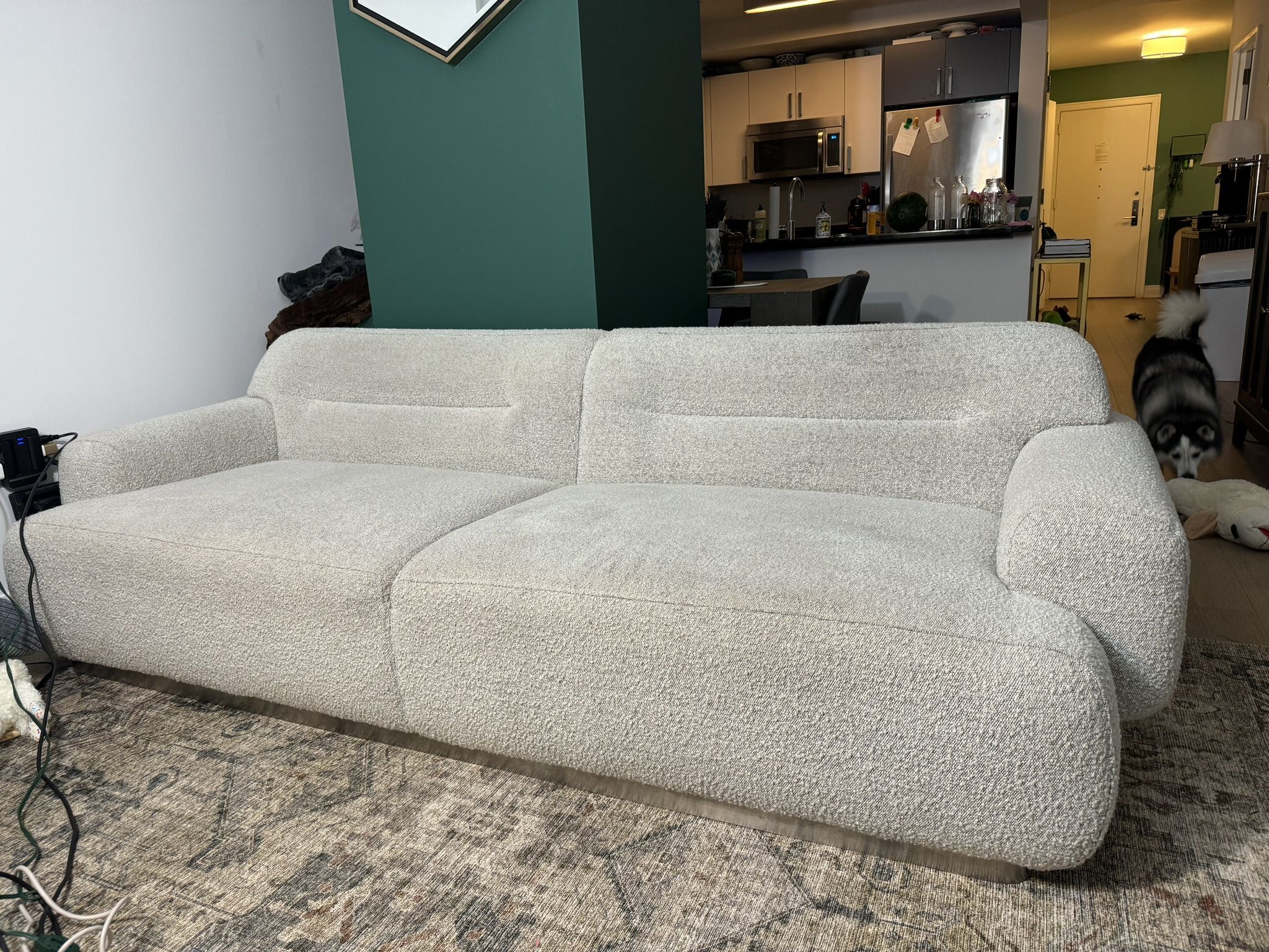 CB2 Logan Grey Boucle Sofa 300 OBO for Sale in New York NY OfferUp
