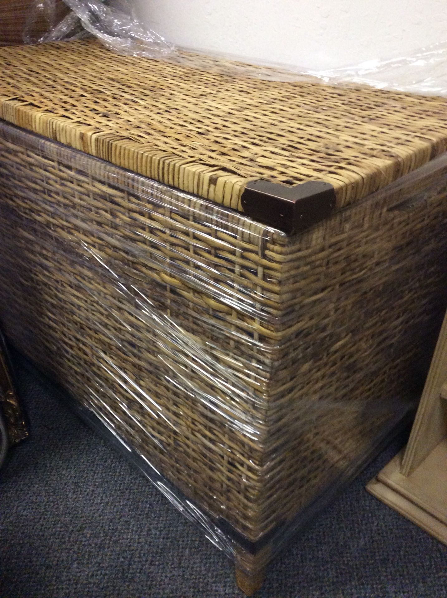 Pier 1 rattan or wicker storage chest trunk. for Sale in San Jose, CA ...