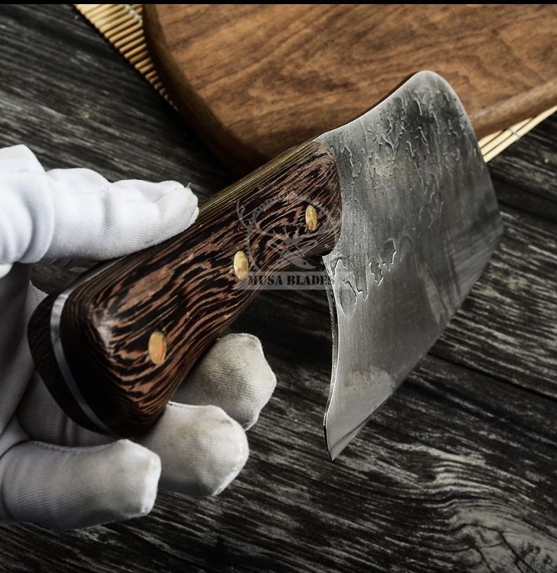 4CR13 High Carbon Steel Serbian Chef Cleaver Chopper Handmade Chef Kitchen Knife Wenge Wood for ...