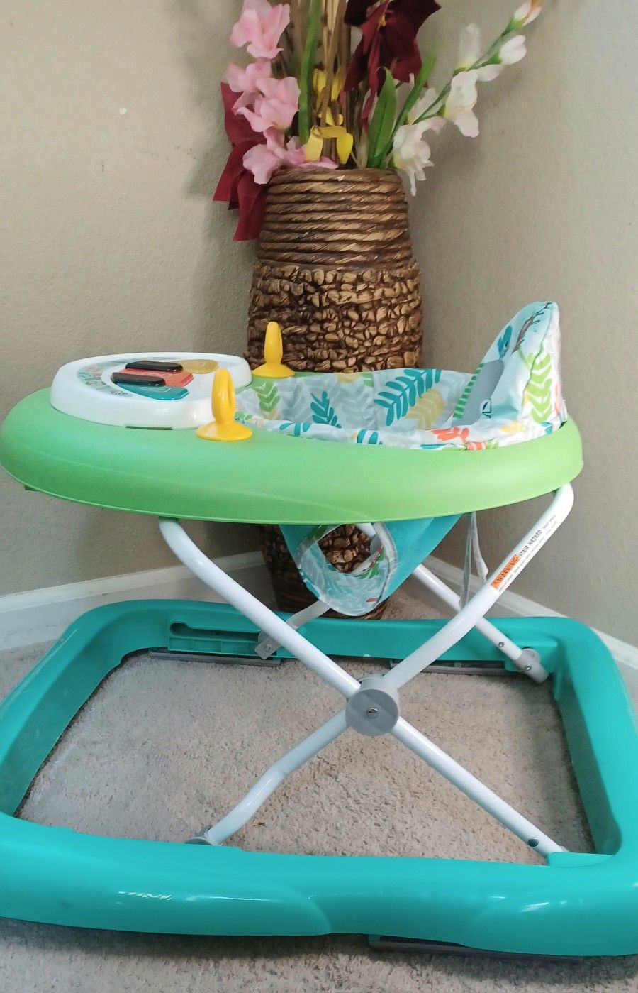 Bright Stars Tiny Trek 2-in-1 Baby Activity Walker- Jungle Vines for ...