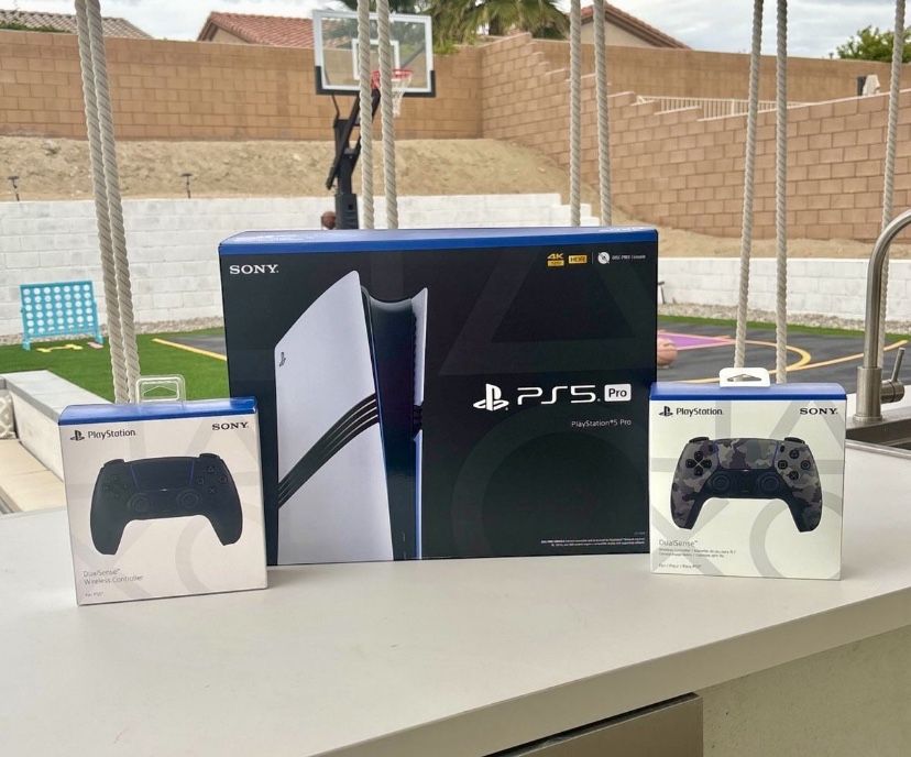 PS5 pro bundle with two extra controllers floor model for Sale in Las ...
