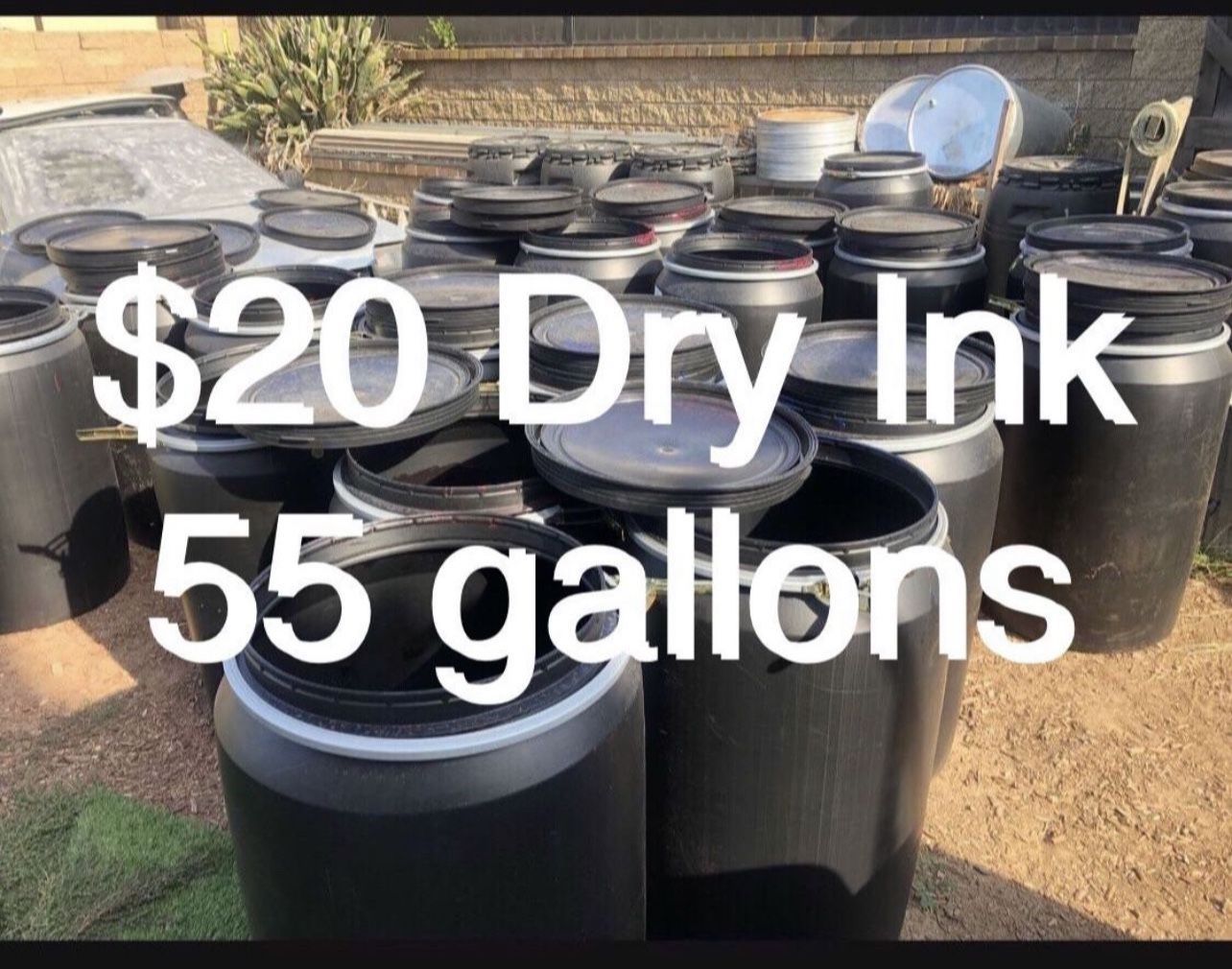 Plastic Barrels (dry Ink Inside) 55 Gallons $20 Each Perfect For ...