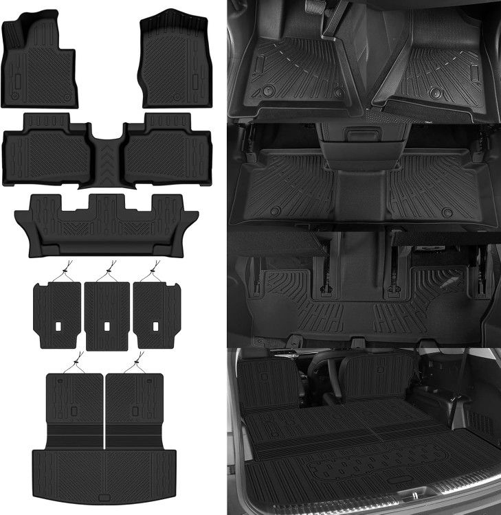 All Weather Floor Mats Fit for Ford Explorer (7 Seats) 2020-2025 Floor ...