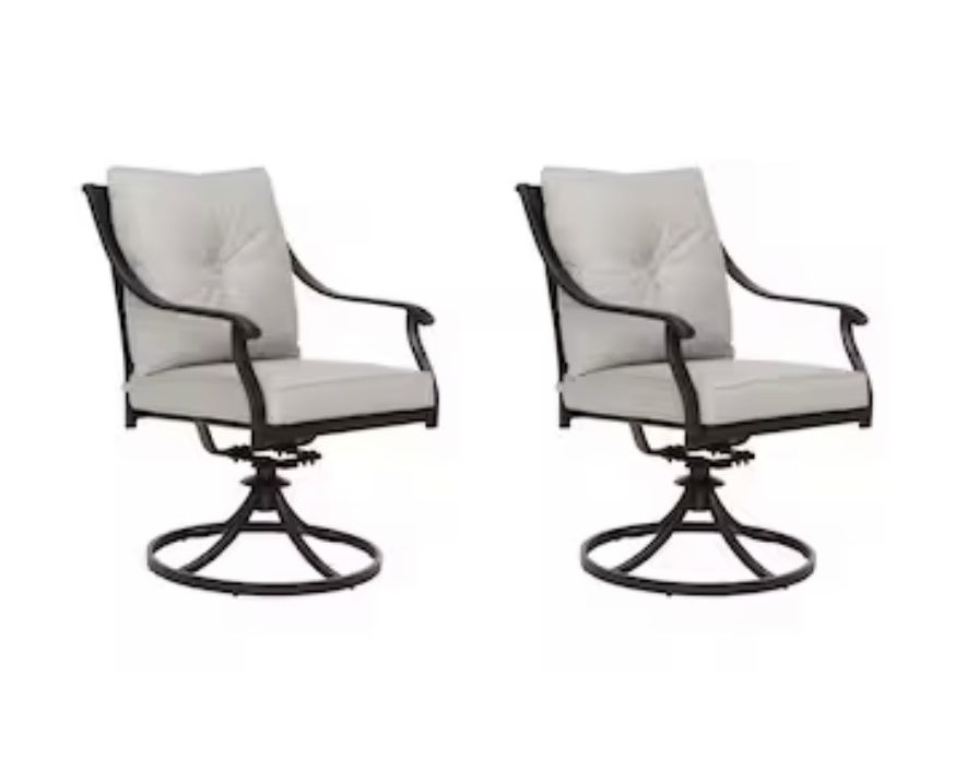 Style Selections Elliot Creek Set of 2 Dark Gray Steel Frame Swivel Rocking Chair s with Gray Cushioned Seat for Sale in Lakewood CA OfferUp