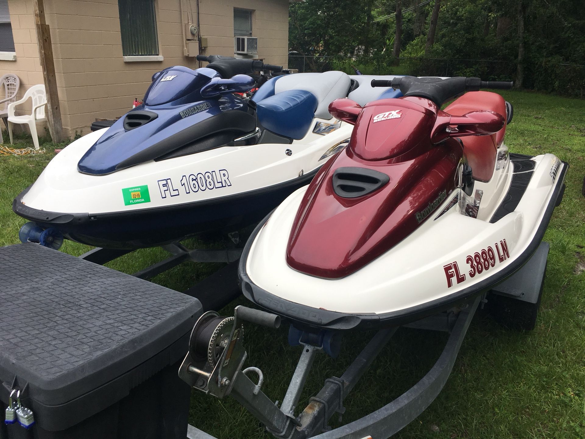 Seadoo lrv 4 seater and seadoo gtx 3 seater with double trailer sea doo ...