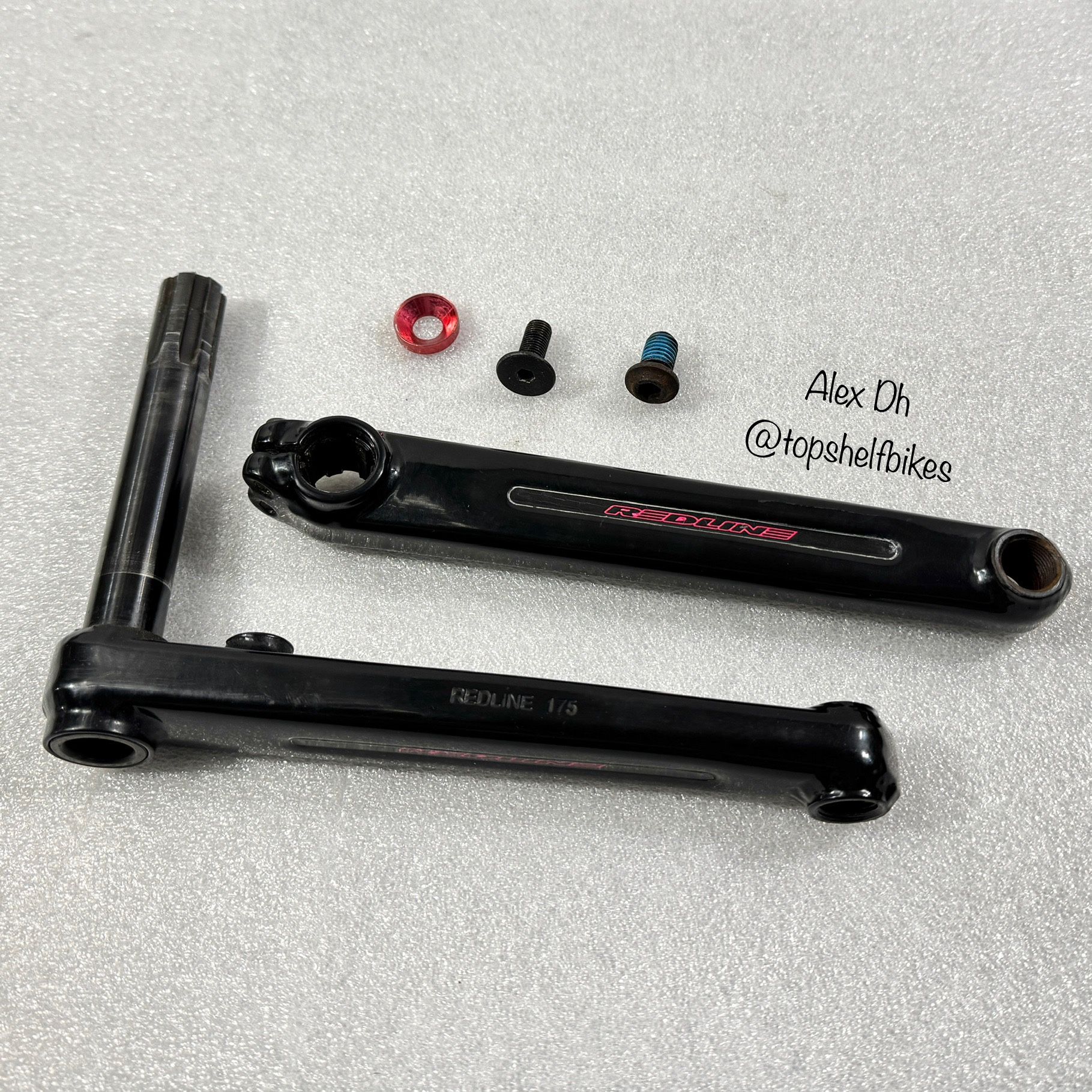 MID SCHOOL REDLINE FLIGHT 2PC BLACK 175MM BMX CRANKS crankset gt ...