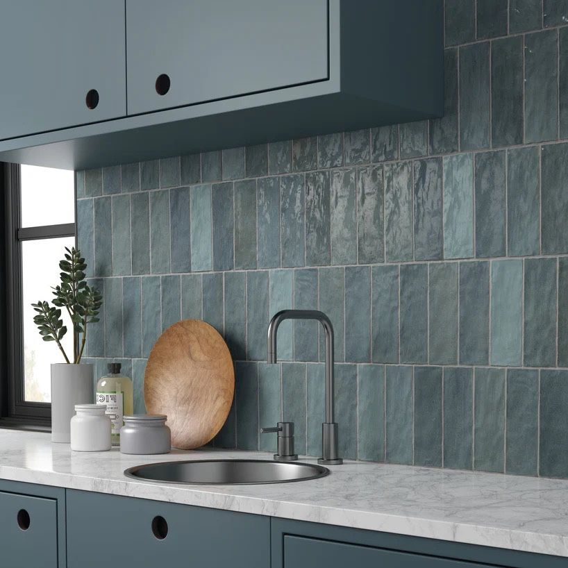 Myriad 2.5x8 Aqua Blue Gloss Subway Tiles for Sale in Atlanta, GA - OfferUp