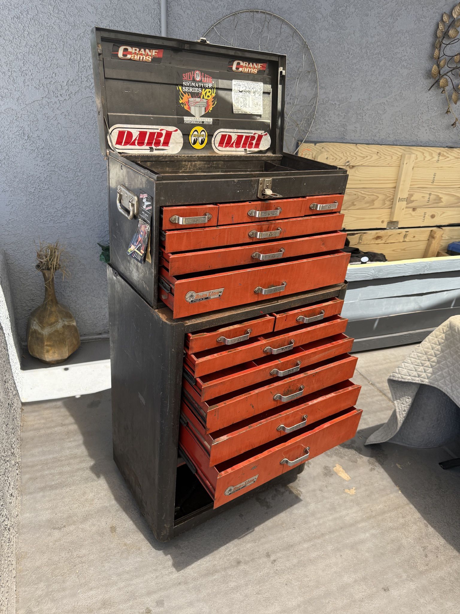Vintage REM LINE Mechanic’s Tool Chest - 13 Drawers & top/bottom bins ...