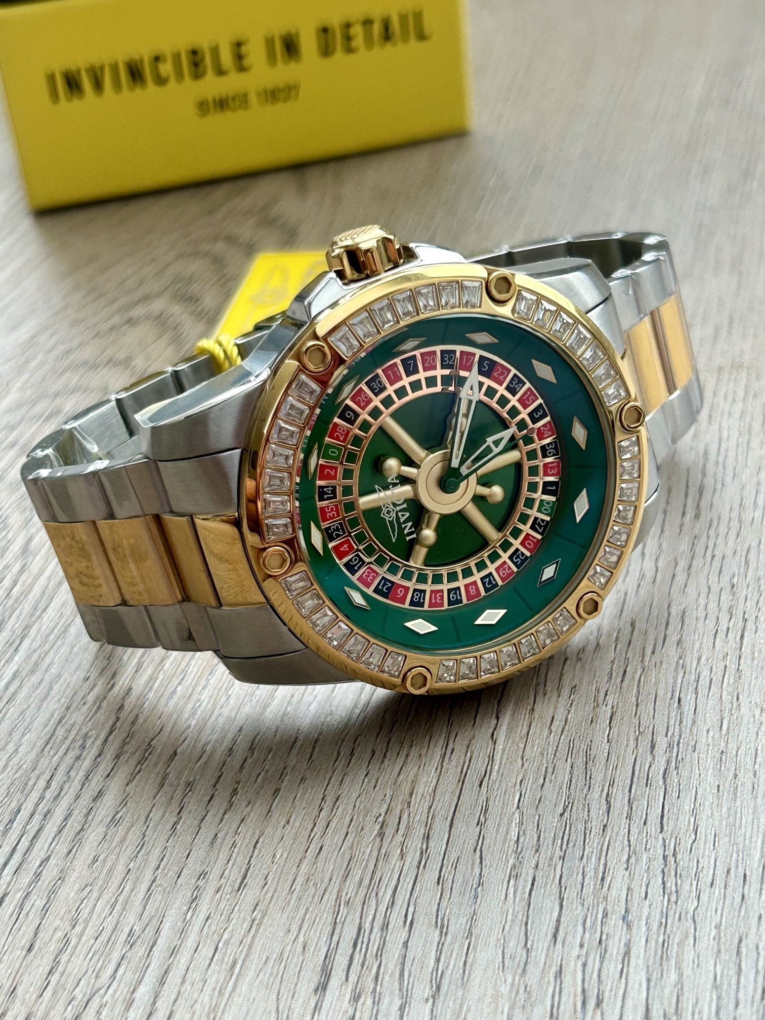 Invicta Automatic Watches For Men 52mm Casino Roulette Green Gold ...