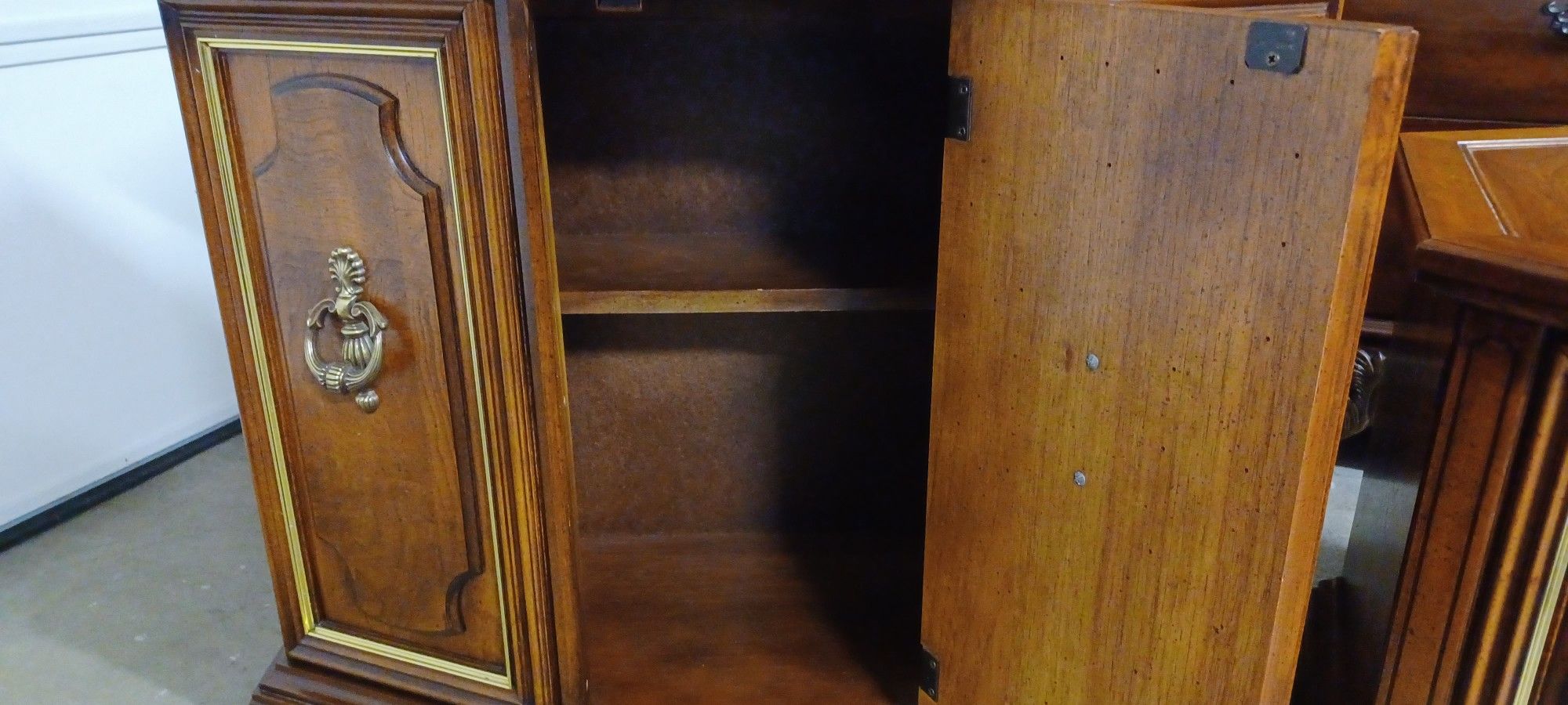 MCM Credenza/entryway Table And Hexagon End Table-Read Price for Sale ...