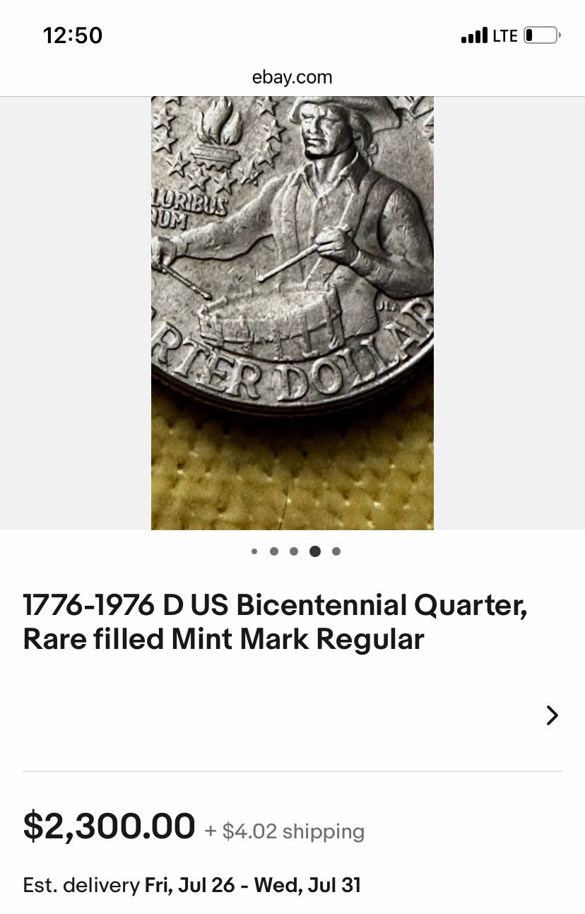 D Mint Mark Bicentennial Quarter, Rare for Sale in Alvarado, TX - OfferUp