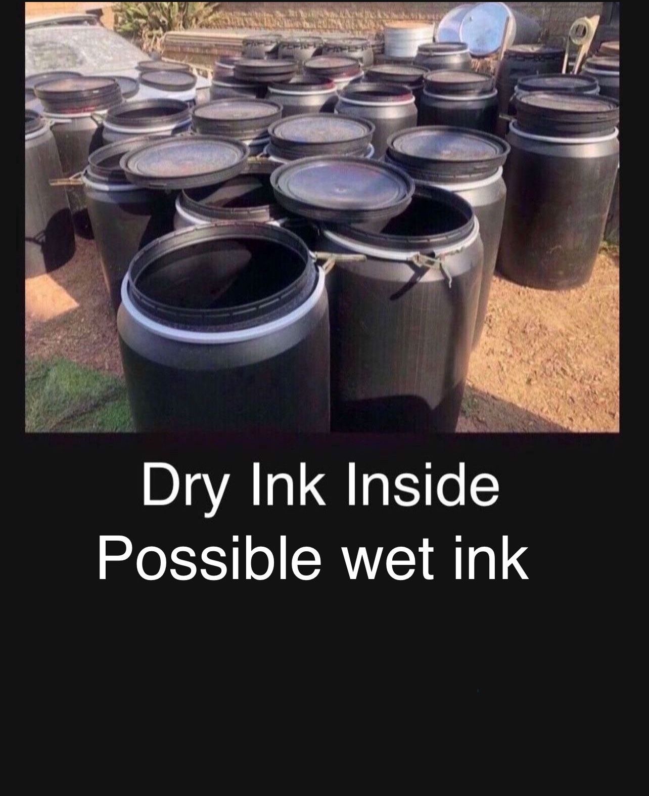 55 Gal Plastic Barrels (dry Ink Inside or Possible Wet Ink) $10 Each On ...