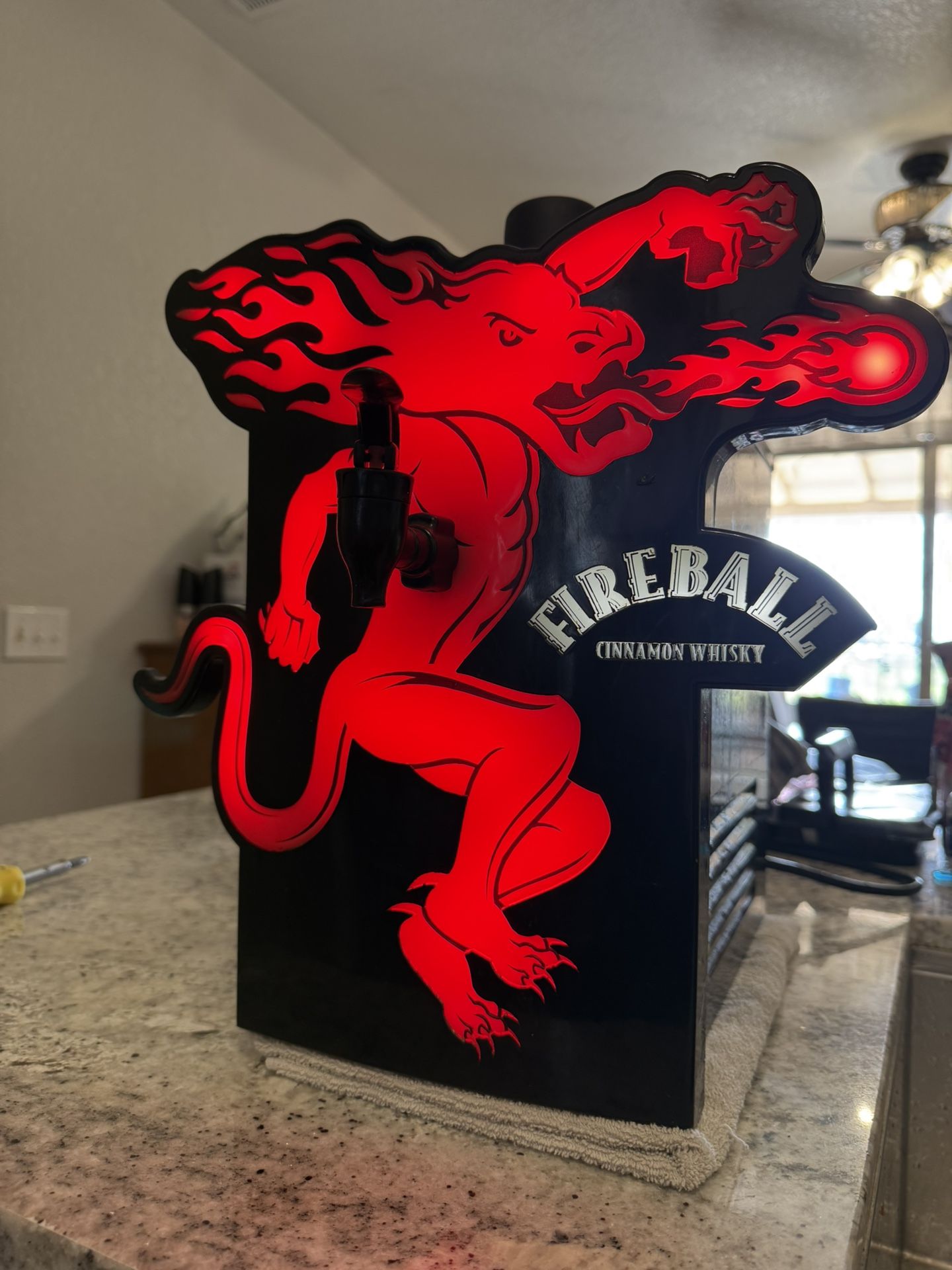 Fireball Cinnamon Whisky shot chiller Dispenser Man Cave Bar for Sale ...