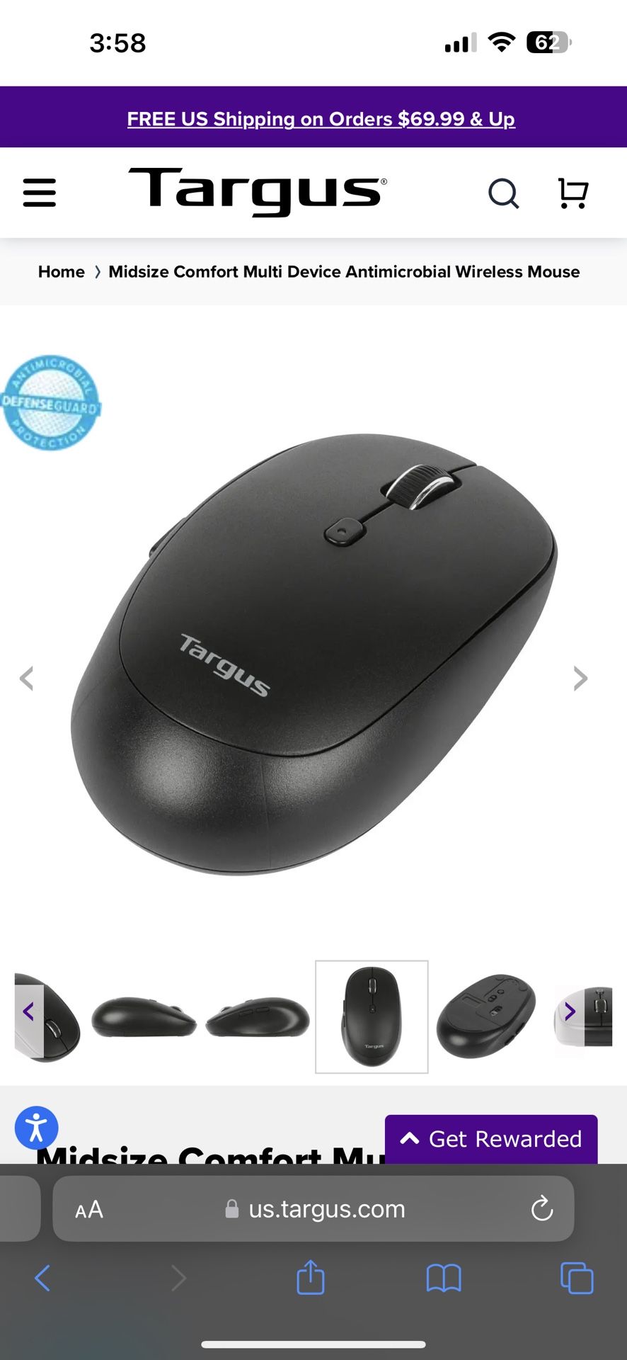 Midsize Comfort Multi-Device Antimicrobial Wireless Mouse MODEL NUMBER ...