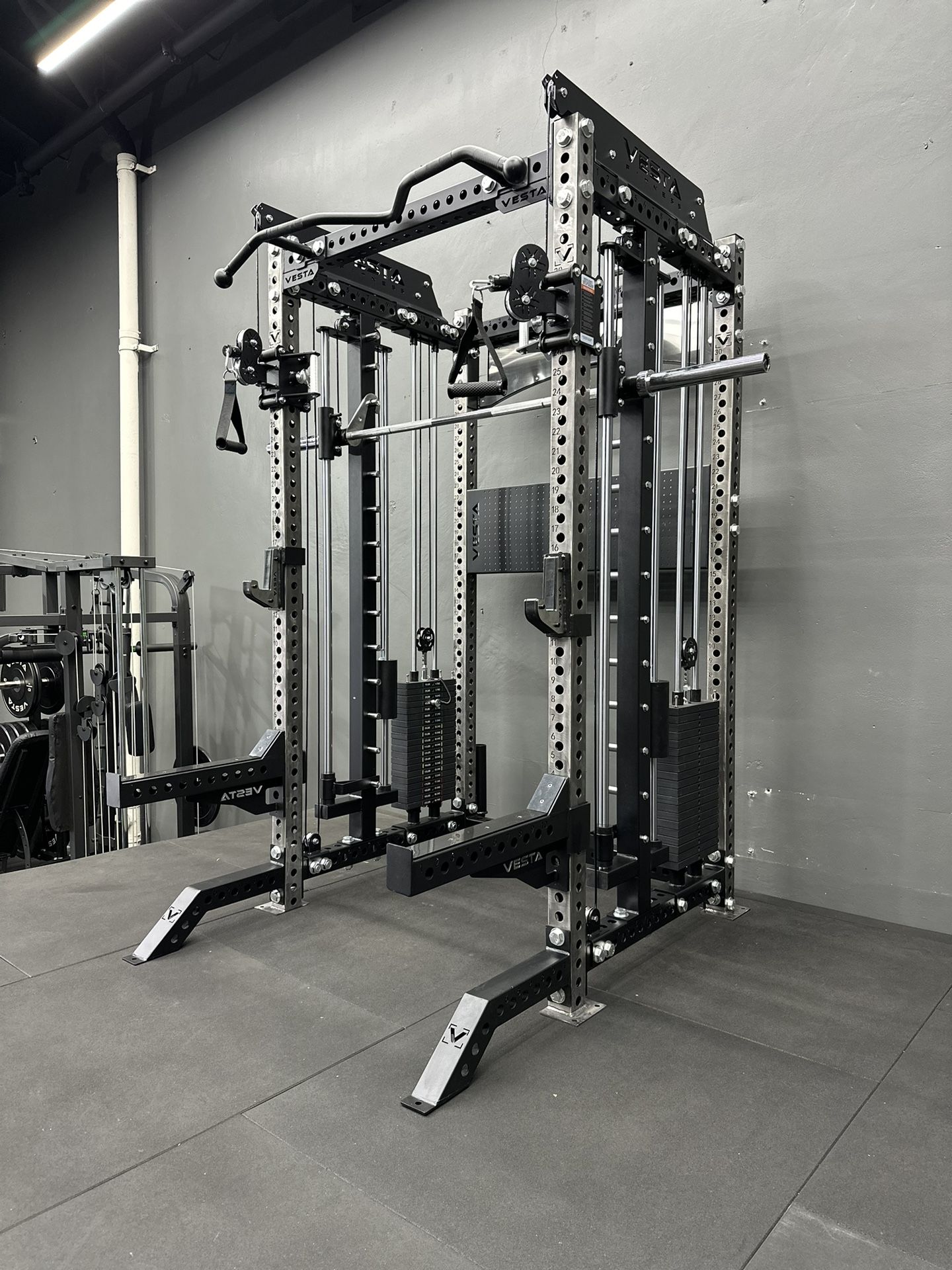 PRO SERIES Ultimate Half Rack Functional Trainer w/Smith Machine Bar ...