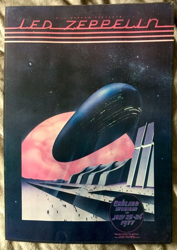 Led Zeppelin Concert Lithograph Poster 1977 Oakland for Sale in Redwood ...