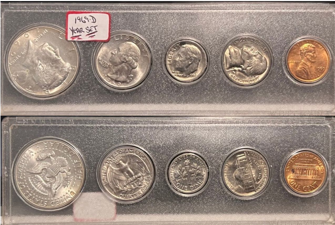 1969 D Proof Set in Whitman Holder • Denver Mint • 40% Silver Kennedy ...