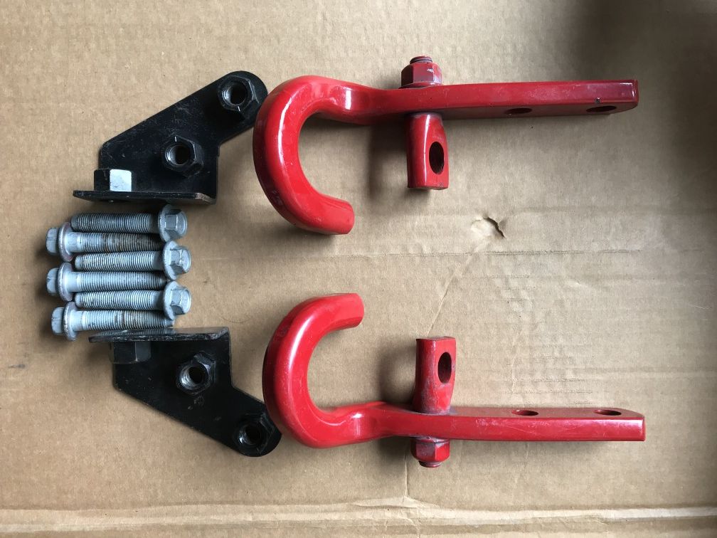 Jeep Wrangler JK / JL Rubicon Red Rear Dual Tow Hook Kit for Sale in ...