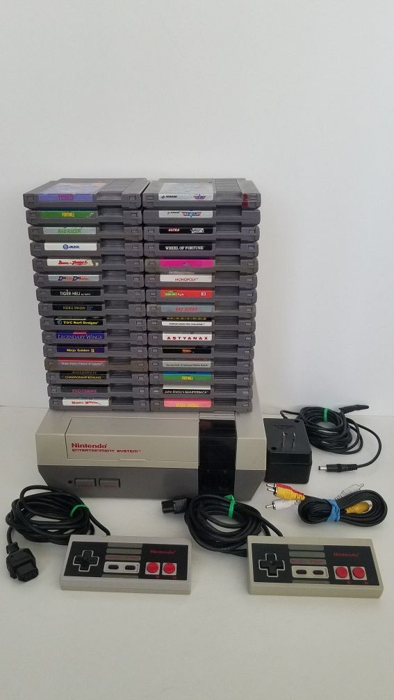 Original Nintendo NES Console System Complete w/ 2 Controllers & Cables ...